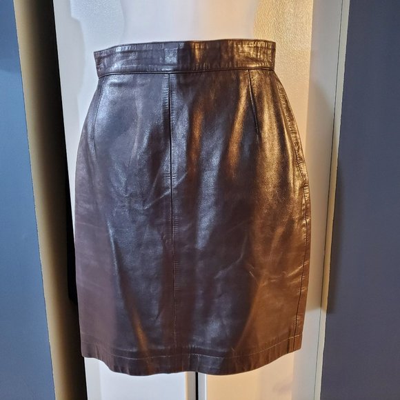 Joseph London | Skirts | Joseph London Brown Leather Skirt | Poshmark